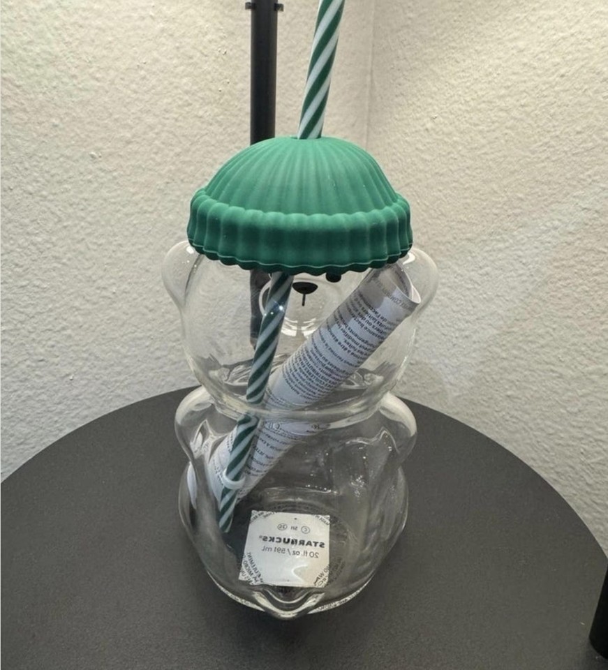 Starbucks 2025 Bearista BEAR Glass Jar Cold Cup Tumbler Straw Holiday ...