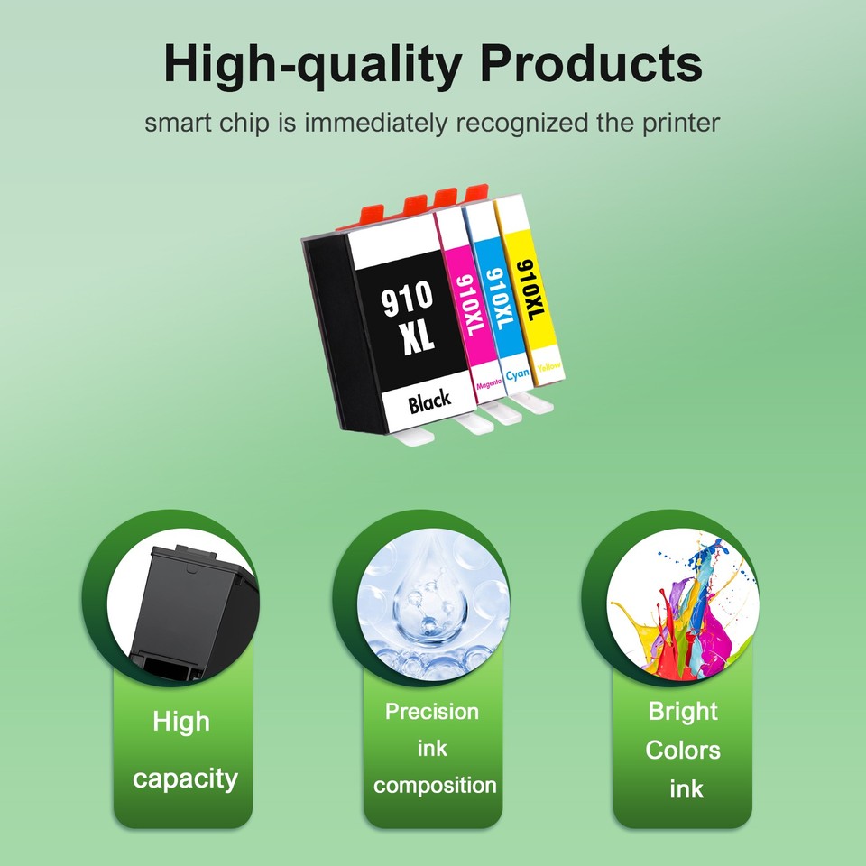 4PK 910 Ink Cartridges for HP 910XL OfficeJet Pro 8022 8028 8035e 8015 ...