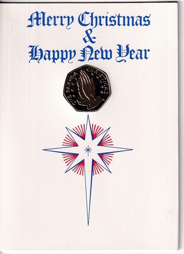 TONGA: 1982 ONE PA'ANGA THE FIRST CHRISTMAS COIN ON CARD WITH ...