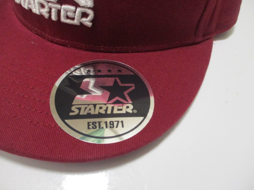 starter baseball caps/hats maroon red men adjustable fit brand new ...