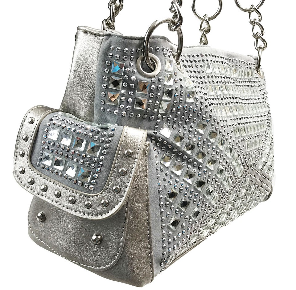 Zzfab Gem Studded Bling Purse Rhinestone Concealed and Carry Purse B316 ...