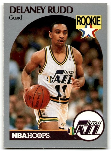1990-91 Hoops Delaney Rudd Rookie Utah Jazz #293 | eBay