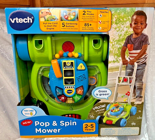 VTech Pop and Spin Mower Push Toy Lights and Sounds New In Box -s ...