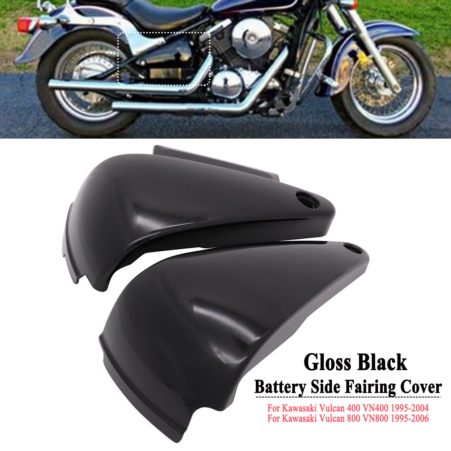 Motorcycle Battery Side Fairing Covers For Kawasaki Vulcan 800 VN800A ...
