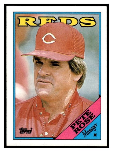 1988 Topps 475 Pete Rose Manager checklist Cincinnati Reds MLB baseball ...