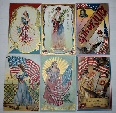 160k. 4th of JULY PC'S: FEATURING PATRIOTIC WOMEN, FLAGS & FIREWORKS ...