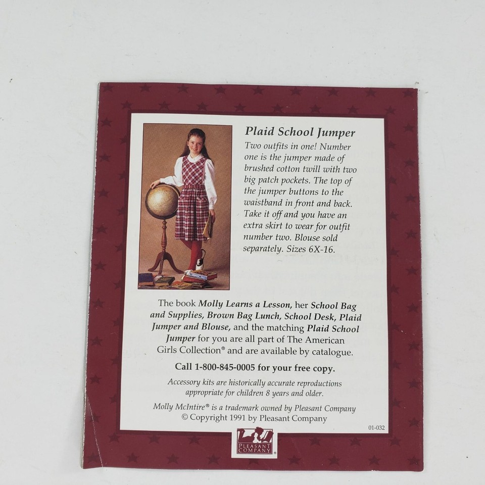 American Girl Molly's School Story Pamphlet Pleasant Company Vintage ...