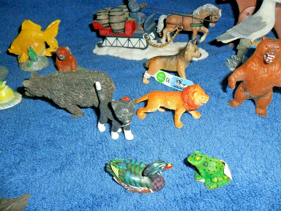 23 LOT Bullyland Wild Animals Toy Figure Germany DOGS CATS BEARS HORSES ...