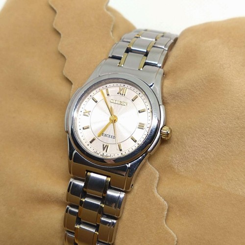 Citizen Exceed Women's Watch Silver Gold Quartz 2.9cm x 2.4cm Used | eBay
