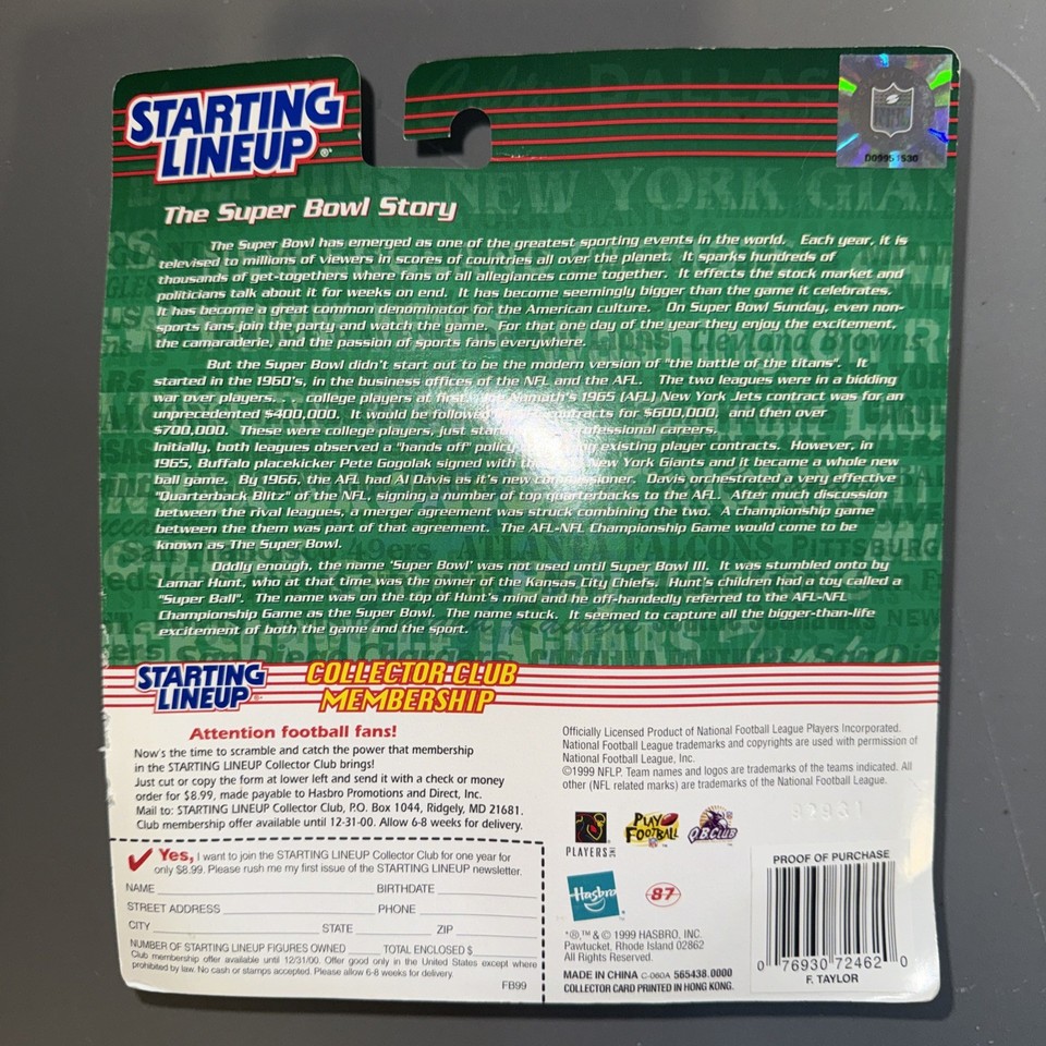 Hasbro 1999-2000 Extended Series Fred Taylor NFL Starting Lineup Action ...