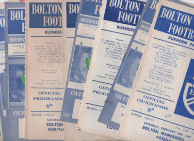 Bolton Wanderers HOME programmes 1950s 1960s League & Cup | eBay UK