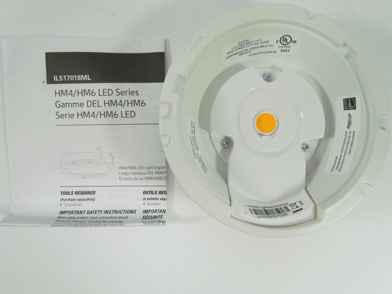 Eaton Halo 6" Commercial HM612827 HMS LED Module 2700k 80 ICAT 13083678 ...