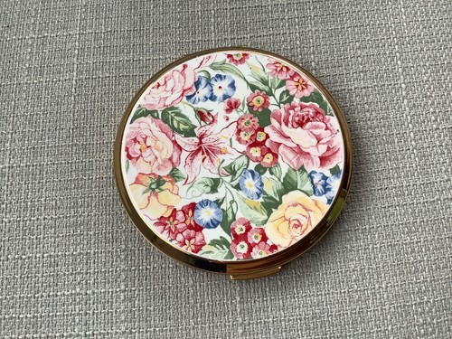 Stratton 'Mini Convertible' Powder Compact Mirror ~ White Enamel with ...