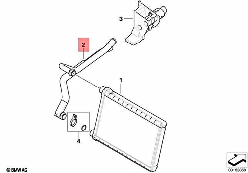 Genuine BMW E81 E82 E84 E87 E87N AC Heater Core Double Pipe OEM ...