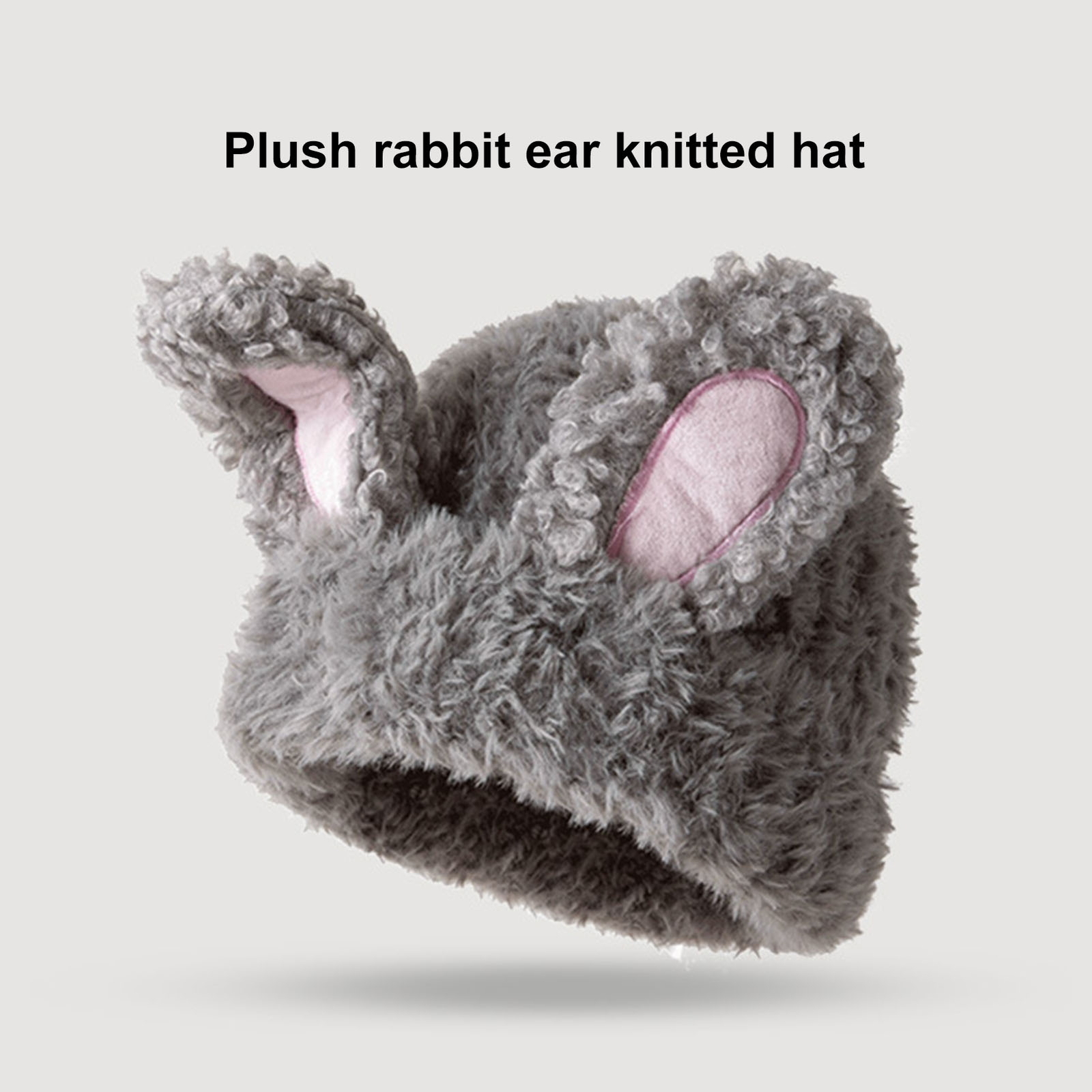 Cartoon Bunny Ears Hat Lady Winter Cap Cozy for Women Cute Rabbit Ear ...