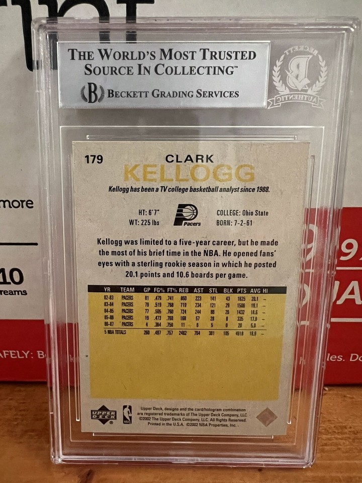 Signed Clark Kellogg 2002-03 Upper Deck Generations Beckett Authentic ...
