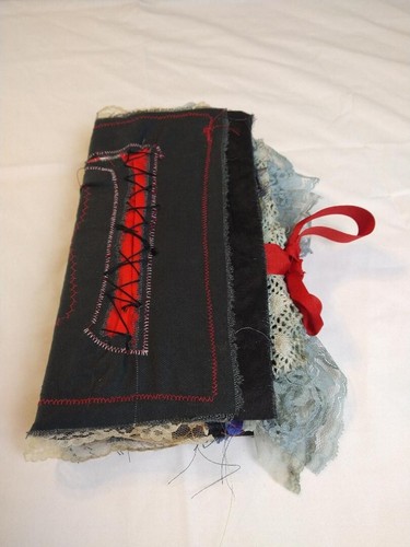 Handmade Corset stitched cover Gothic Halloween Junk Journal Art book ...