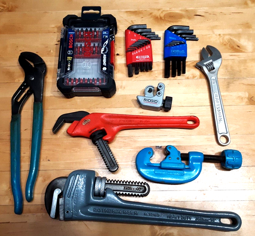 Rothenberger 14" Aluminum Pipe Wrench #70160 and plumbing tool lot | eBay