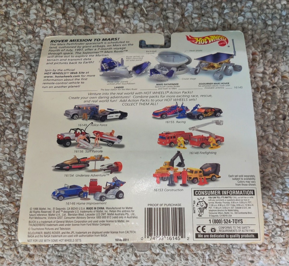 Hot Wheels - JPL Sojourner Mars Rover - RARE VARIATION - W/ Date July 4 ...