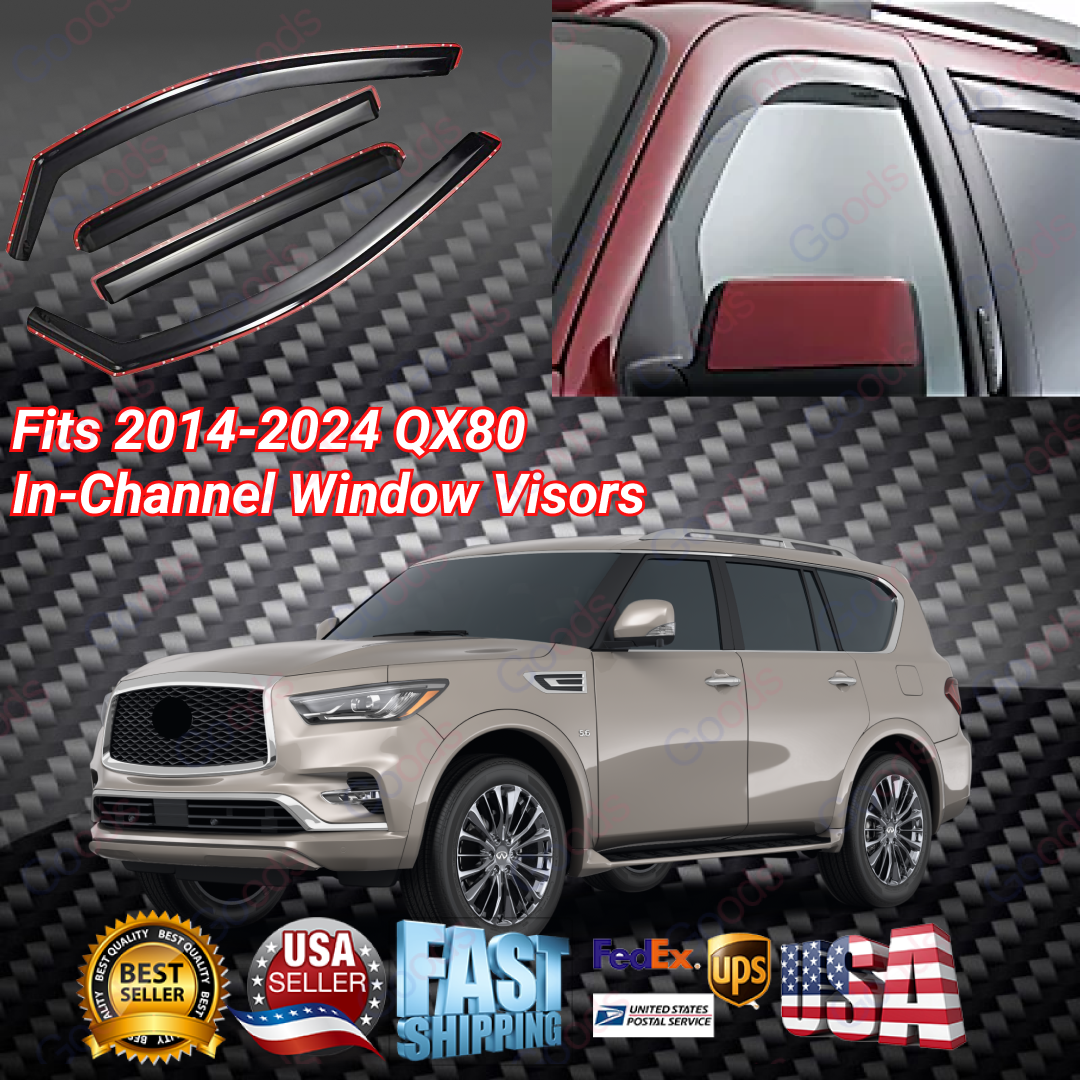In-Channel Vent Shades Snow rain Guard Wind Deflector For 2019-24 ...