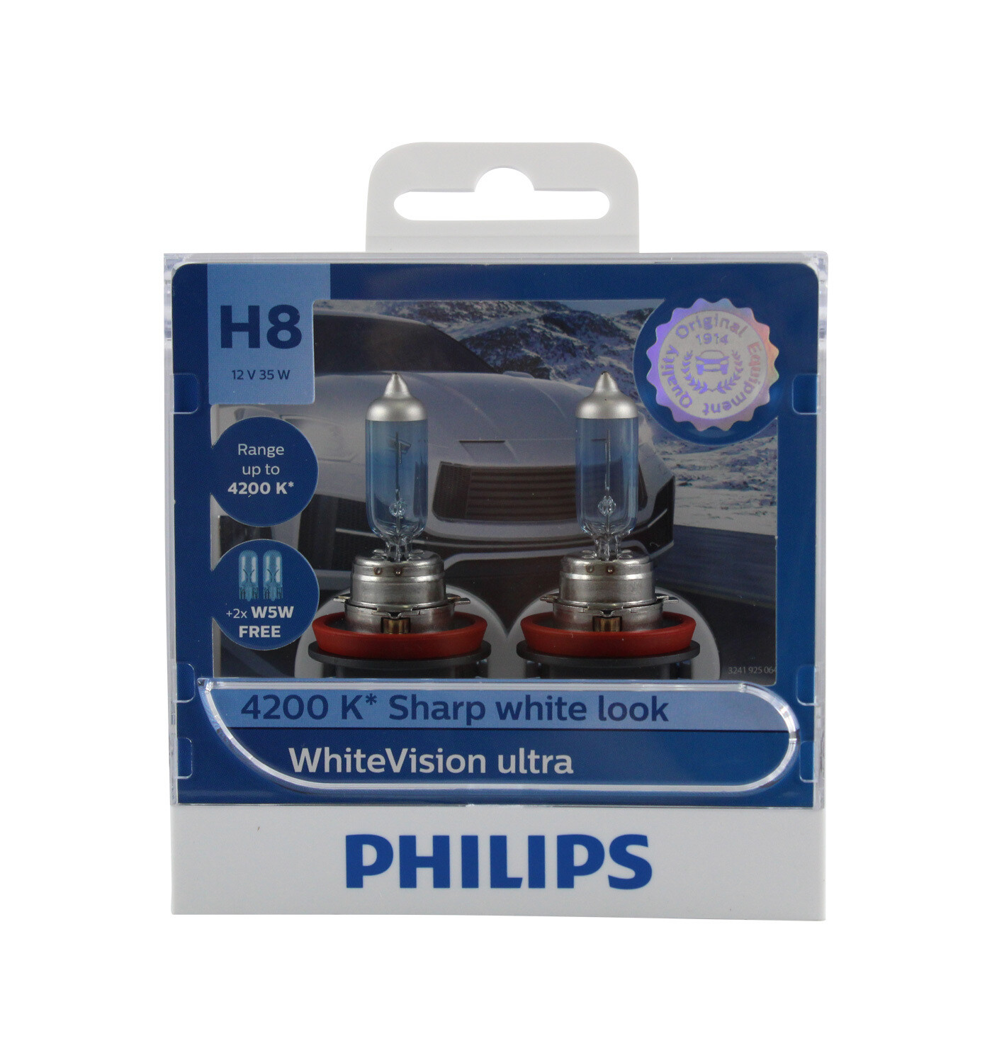 Genuine PHILIPS White Vision Ultra 4200k H8 12V 35W Globes T10 W5W ...