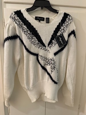 Vintage Angenie Brand Sweater Size Medium New - White Color Perfect for ...