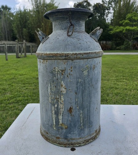 Vintage Heavy Painted Metal Farm Milk Jug 24" Tall | eBay