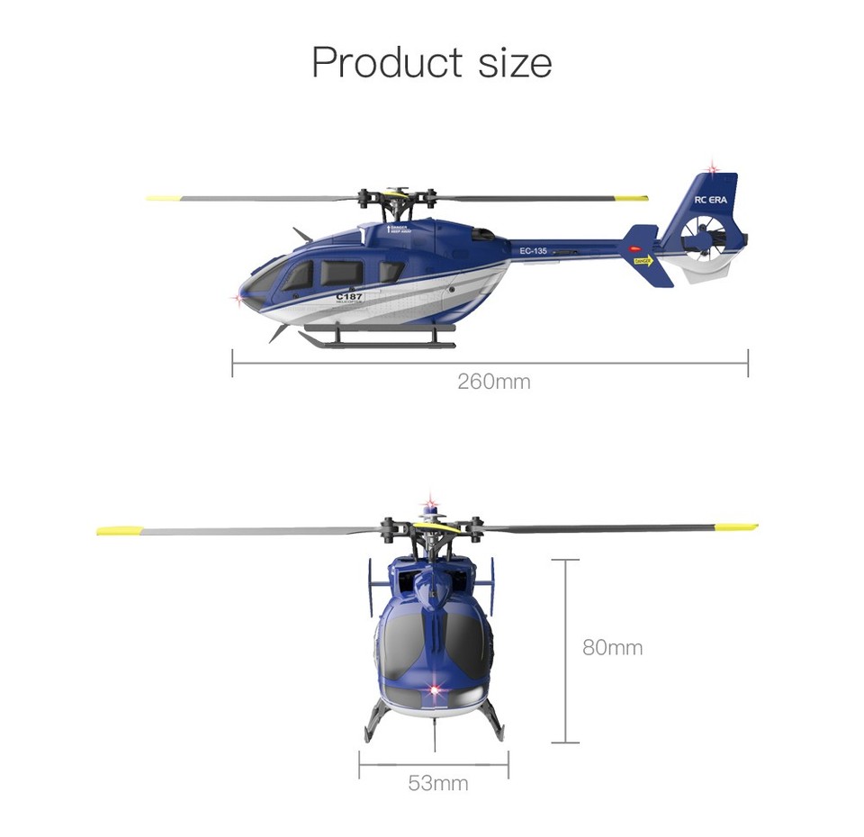 RC ERA C187 (EC135) RC RTF Helicopter 4CH 6-Axis Gyro Barometer ...