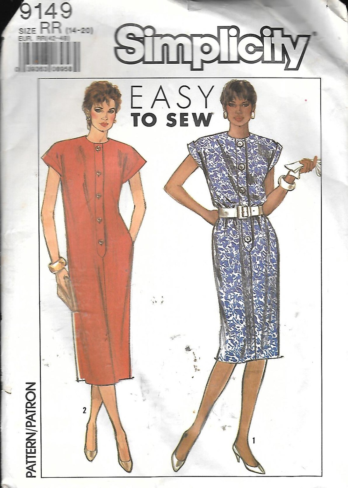 Simplicity #9149 Misses' Chemise Dress w Pockets - Size 14 | eBay