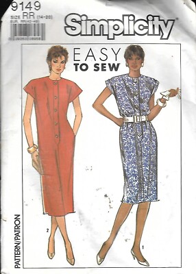 Simplicity #9149 Misses' Chemise Dress w Pockets - Size 14 | eBay