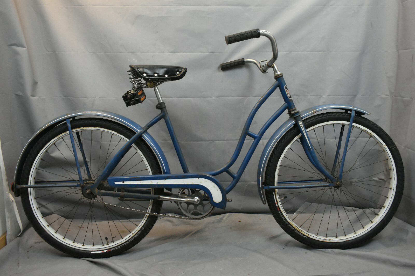 1966 Trophy Vintage Cruiser Bike Large 18.5" Blue White Blue Steel USA ...
