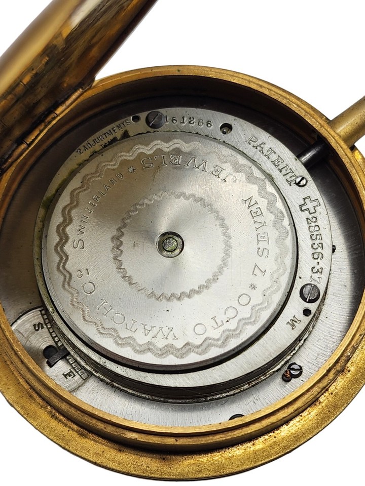 Antique OCTO Travel Watch Clock with Case 8 DAYS Switzerland 7 Jewels ...