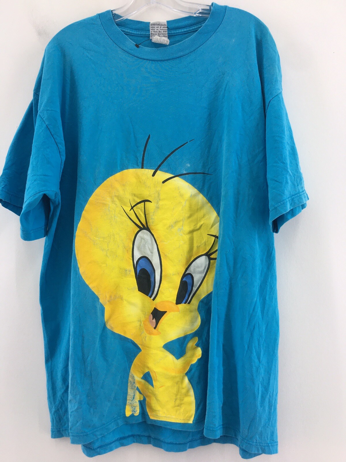 VTG Brazo Looney Tunes Blue Tweety Bird Graphic Cotto… - Gem