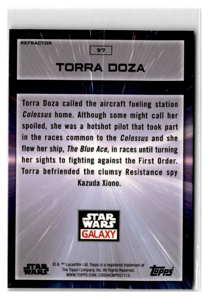 2022 Topps Star Wars Galaxy Chrome Refractor Torra Doza #97 | eBay