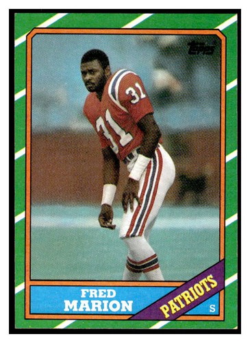 1986 Topps #42a Fred Marion New England Patriots Rookie Near Mint or ...