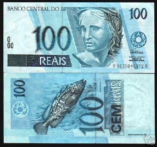 BRAZIL 100 REALS P-247 A 1994 FISH SCULPTURE UNC ANIMAL LATINO MONEY ...