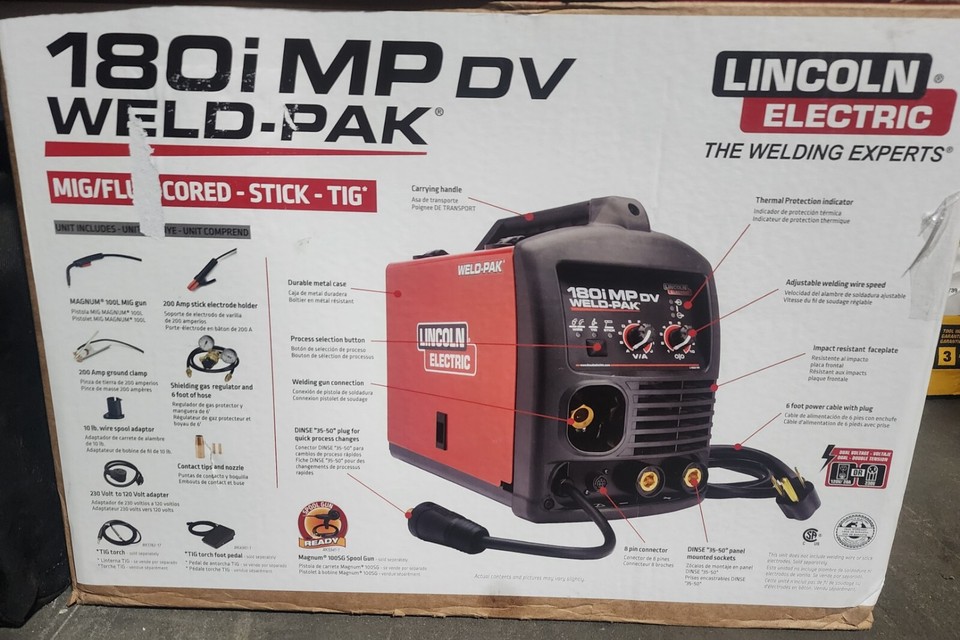 Lincoln Multi Welding Machine 180i MP DV Weld-Pak Mig/Flux-Cored,Stick ...