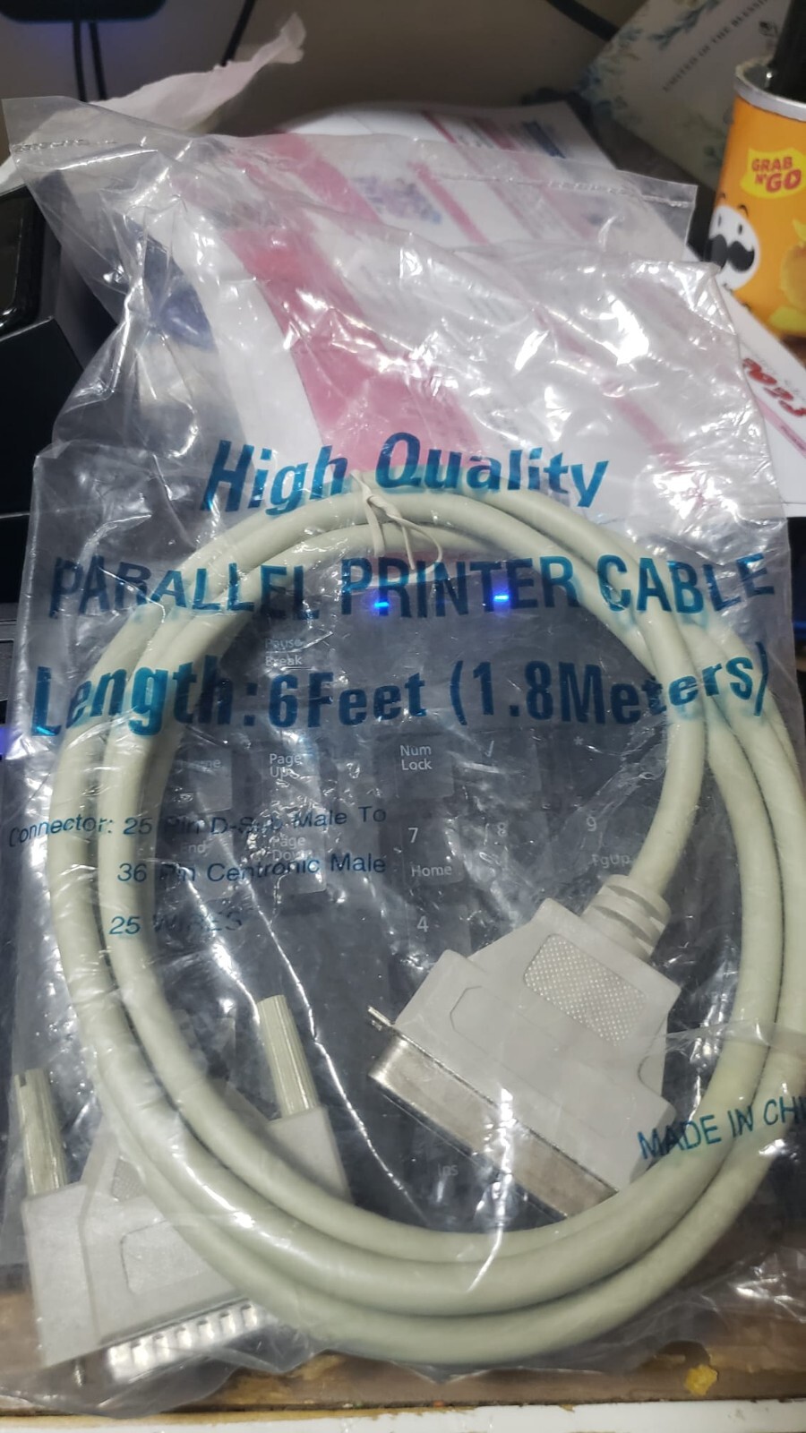 New in sealed DB25 pin male to Centronic 36c Male Parallel Printer LPT1 ...