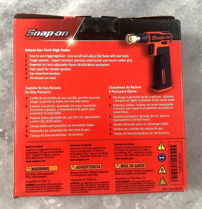 Snap-on Cordless High Power Butane Gas Torch 400 Red Like for sale ...