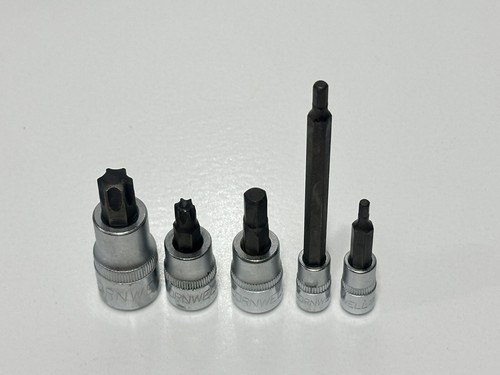Cornwell 5pc Torx & Hex Bit Socket Lot - T55, T40H Torx & 7mm, 5/32 ...