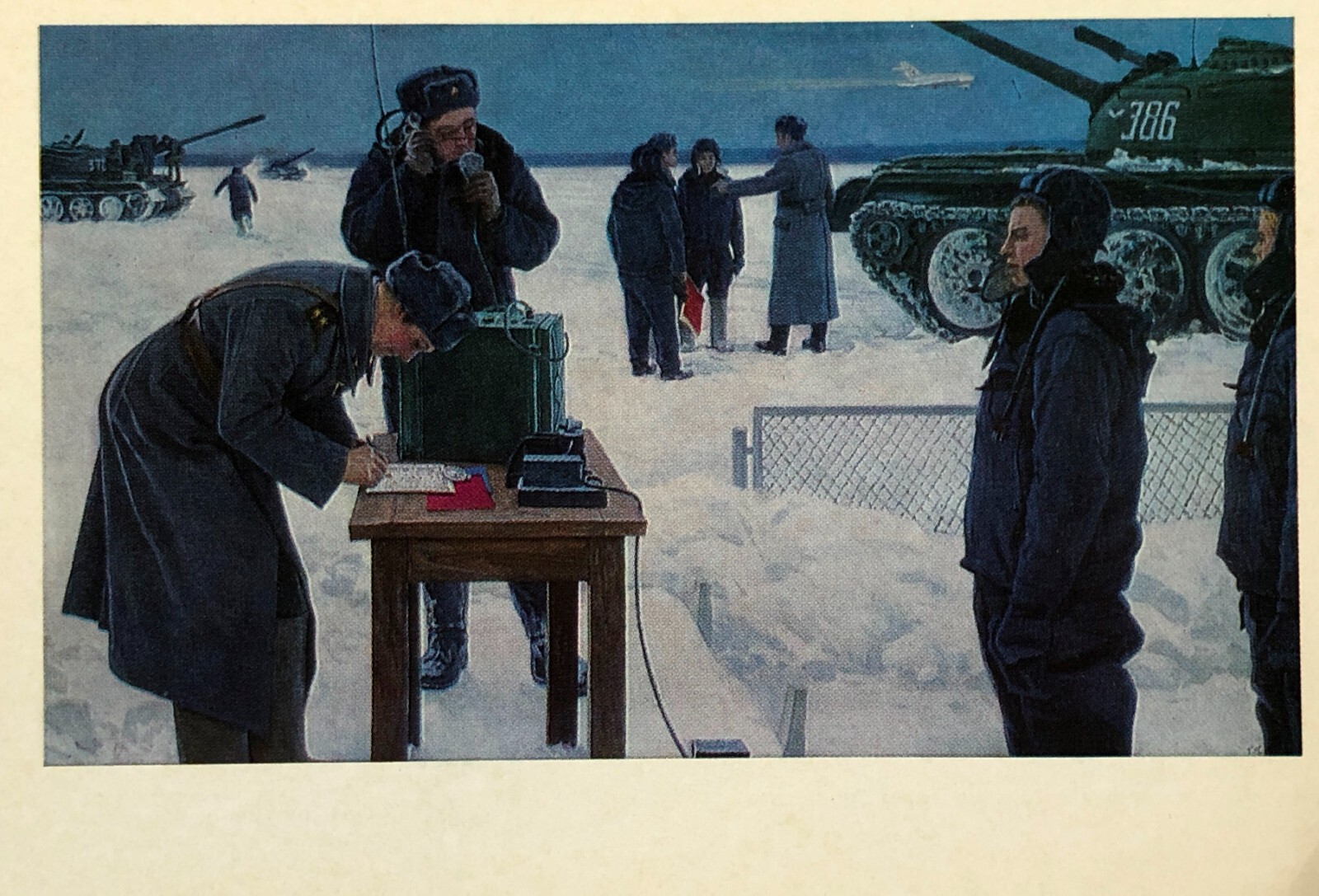 1965 Soviet Art Soviet army Tankmen at the tankodrome Propaganda ...