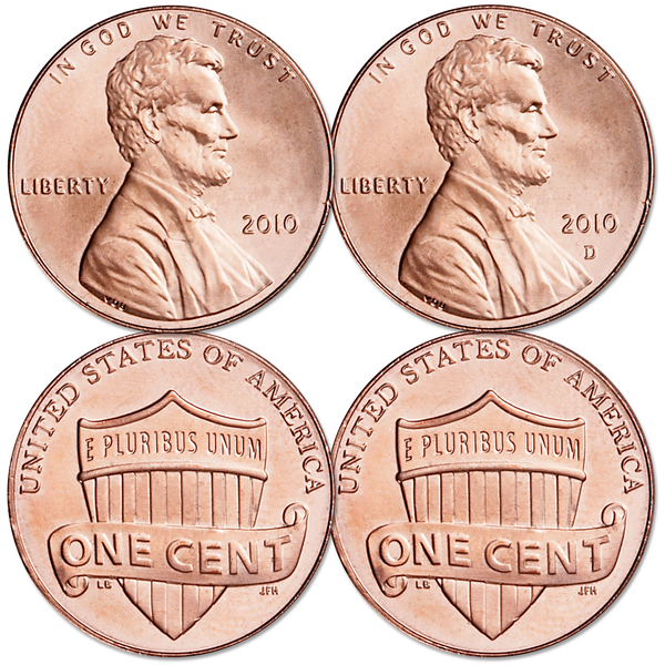 2009-10 P&D Complete 10 Coin Lincoln Penny Set LP1 LP2 LP3 LP4 & LP5 BU ...