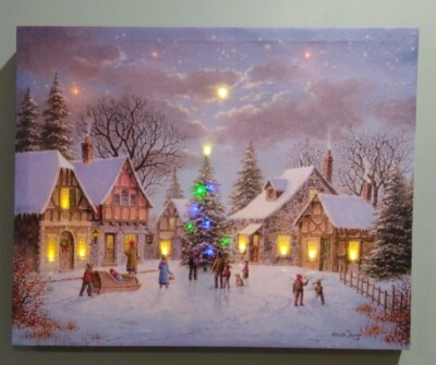 Mason Holiday - Christmas LED Canvas Wall Art. "The Tree Is Lit" By ...