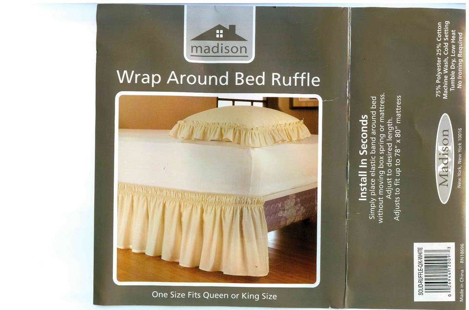 WRAP AROUND DUST RUFFLE, COTTON BLEND BED SKIRT, 14 INCH DROP | eBay
