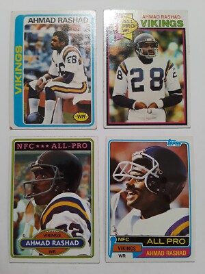 Ahmad Rashad Vintage Football Card Lot Minnesota Vikings 1978-81 Topps ...