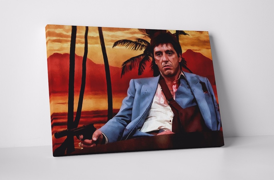 Scarface Al Pacino Framed Canvas Wall Art (Ready To Hang) | eBay