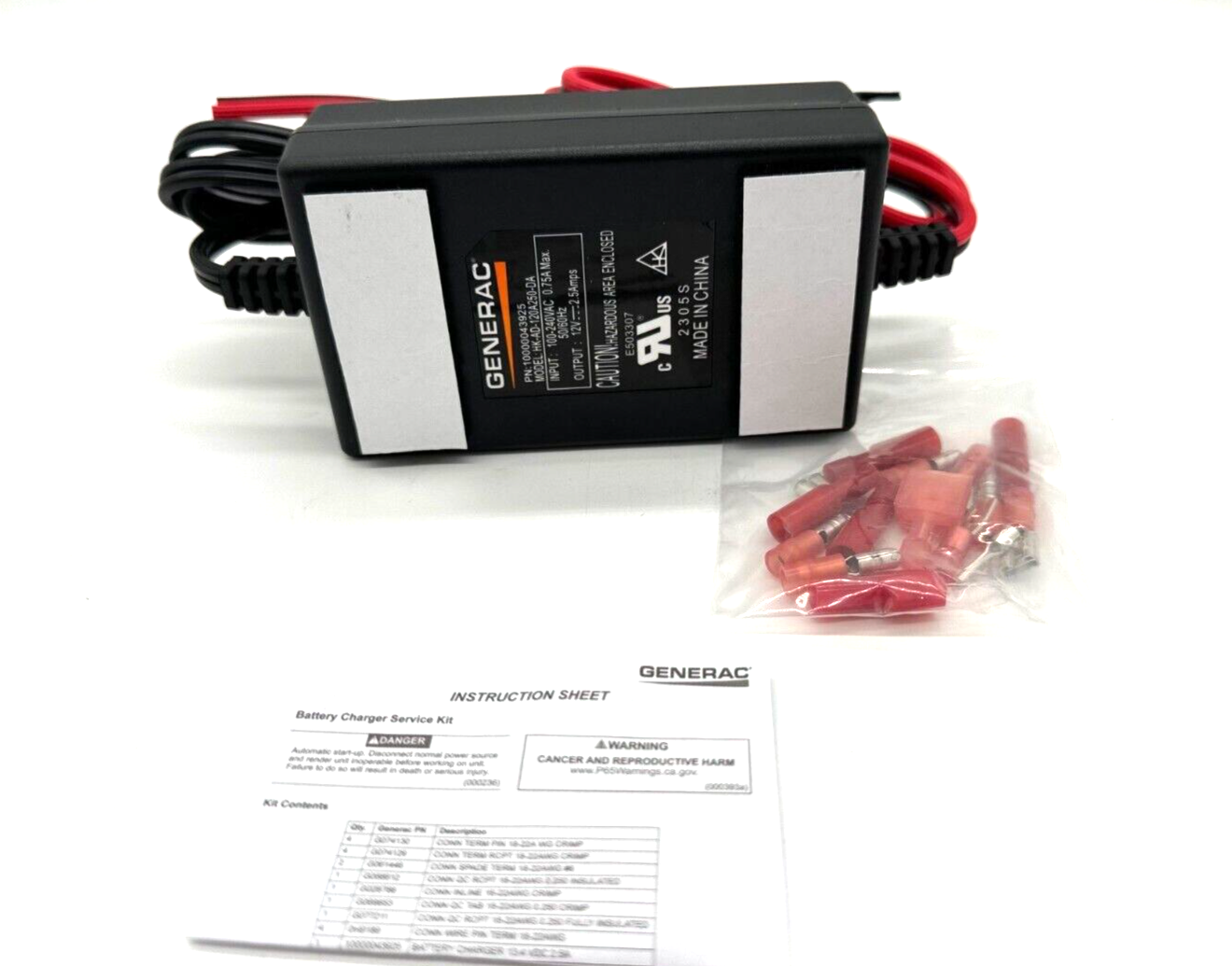 Generac A0000102708 Battery Charger 12V DC 2.5 AMP OEM Genuine | eBay