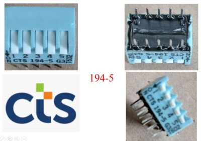 35x 194-5 CTS Electronic Components 194-5MST CTS DIP SWITCHES 5Pcs 500V ...