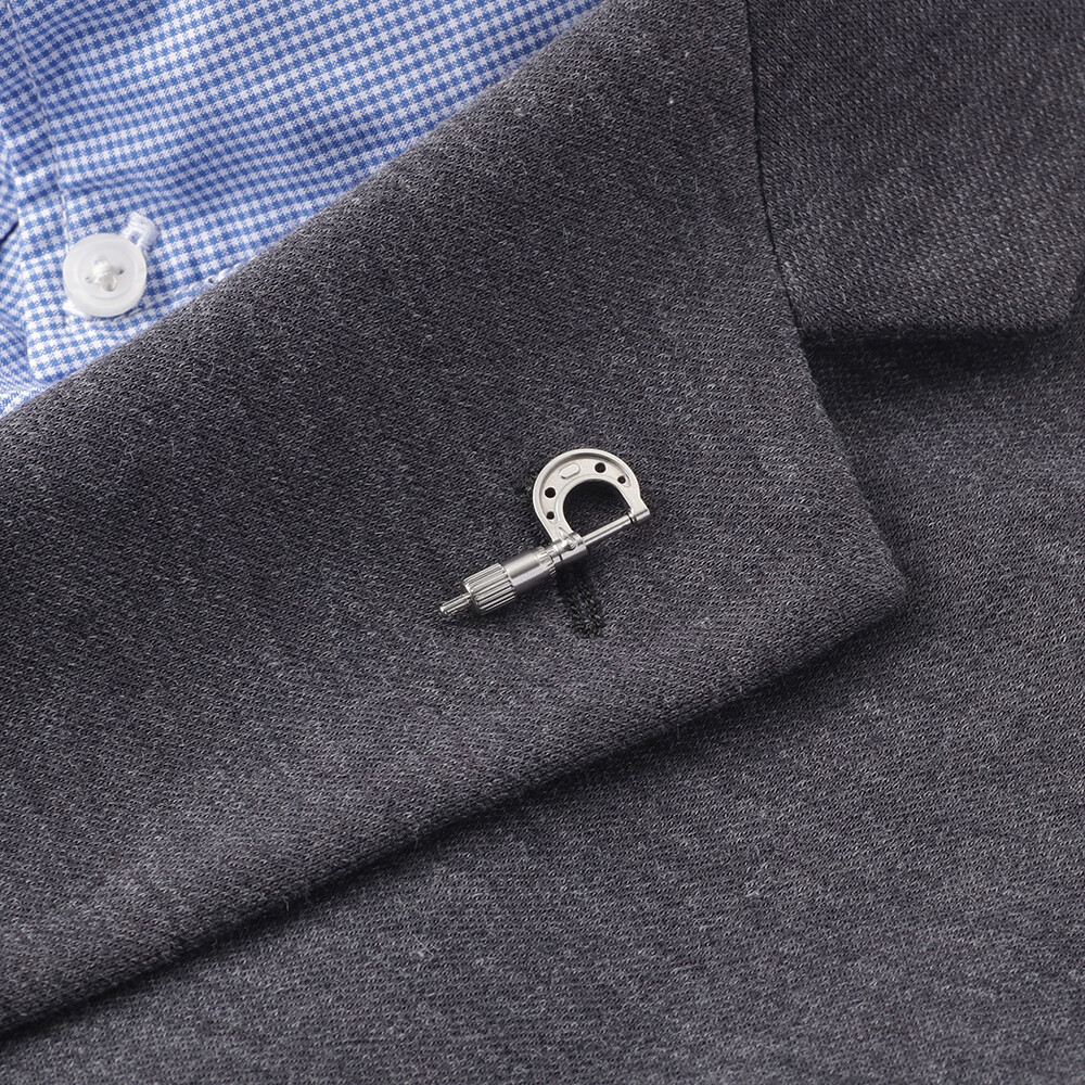 Miniature Tool Micrometer Lapel Pin Badge Stainless Steel 2.5cm Gift ...