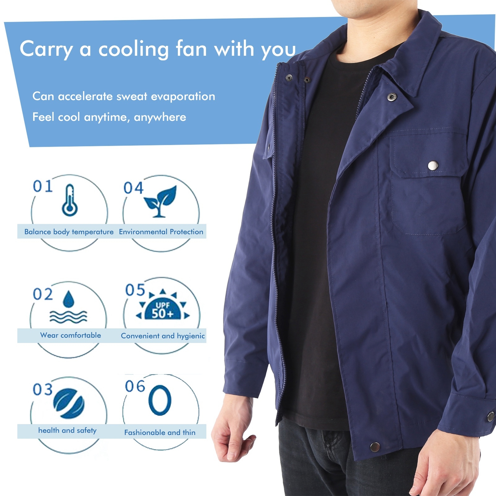 Cooling Clothing With Fan Summer Air Conditioning Jackets Men USB ...
